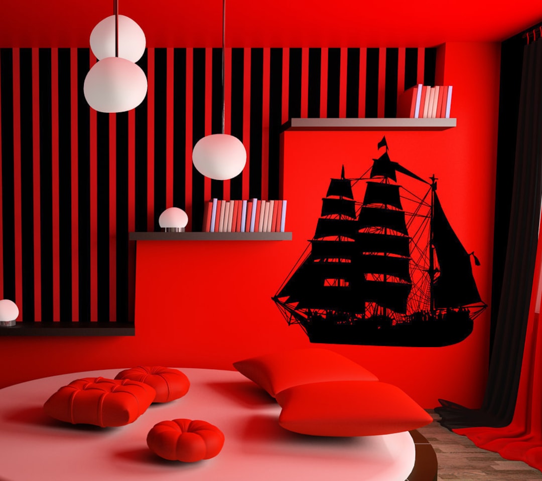 Pirates of the Caribbean, Pirate Ship Wall Decal, Pirate Decor, Pirate ...