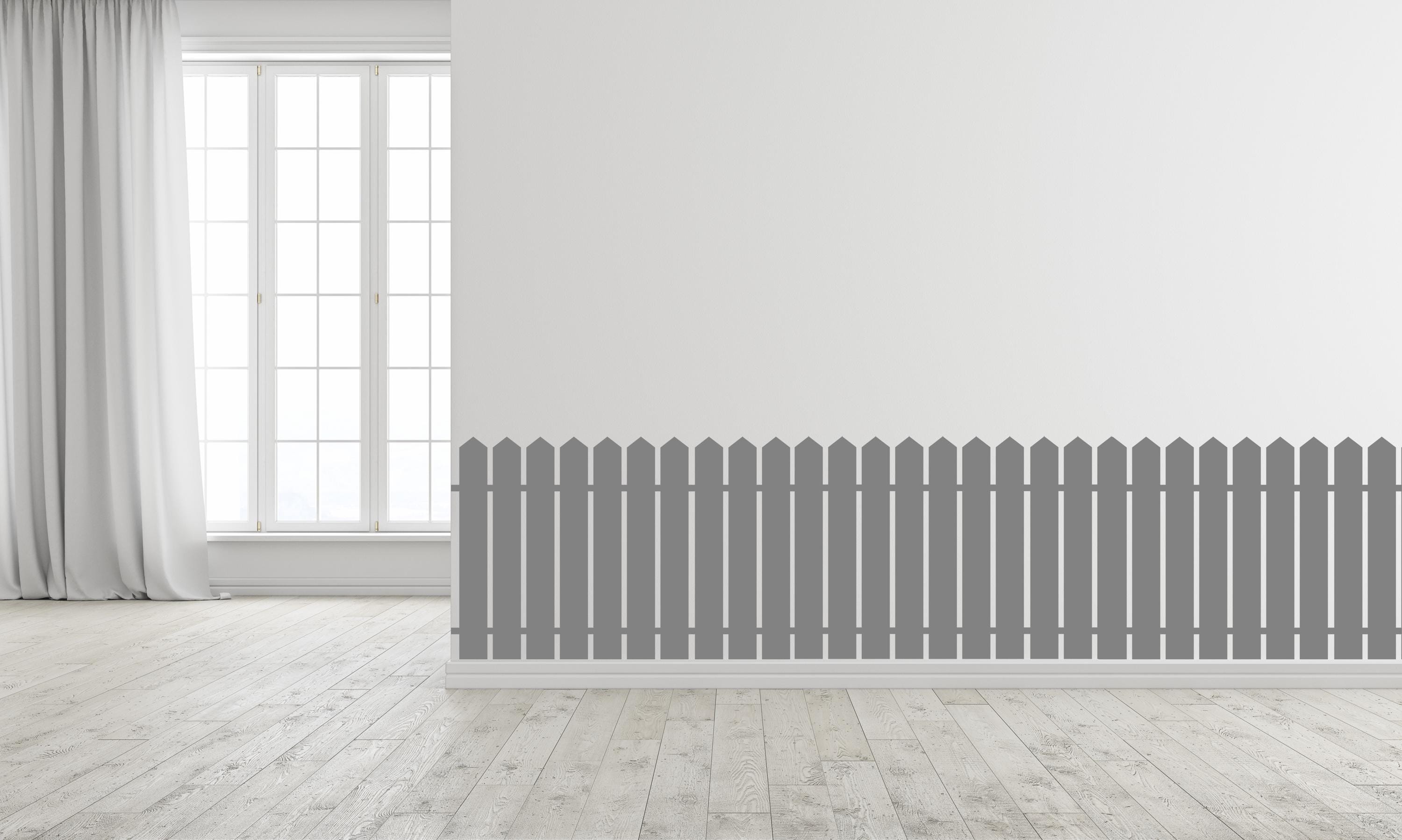 Picket Fence Decor, Picket Fence Panel, Fence Wall Decal, Garden Fence ...