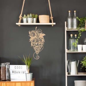 Grape Vine Wall Art, Grapes Decor, Swirl Decal, Grapevine, Wine Design ...