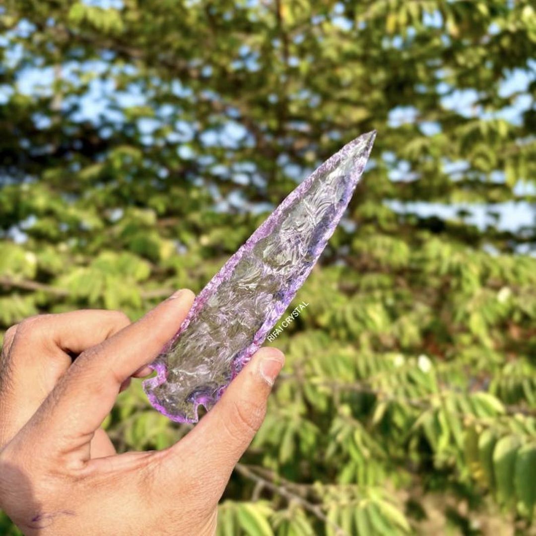 Pink Obsidian Arrowhead | 3–6 Inch Handmade Obsidian Arrow Head | High ...