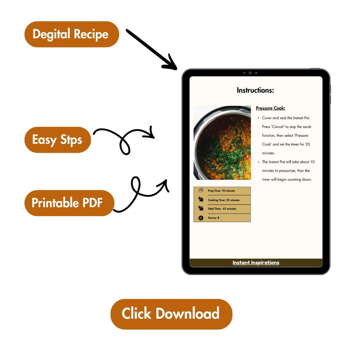 Instant Pot Lentil Soup Recipe – Printable Family Dinner (digital PDF ...