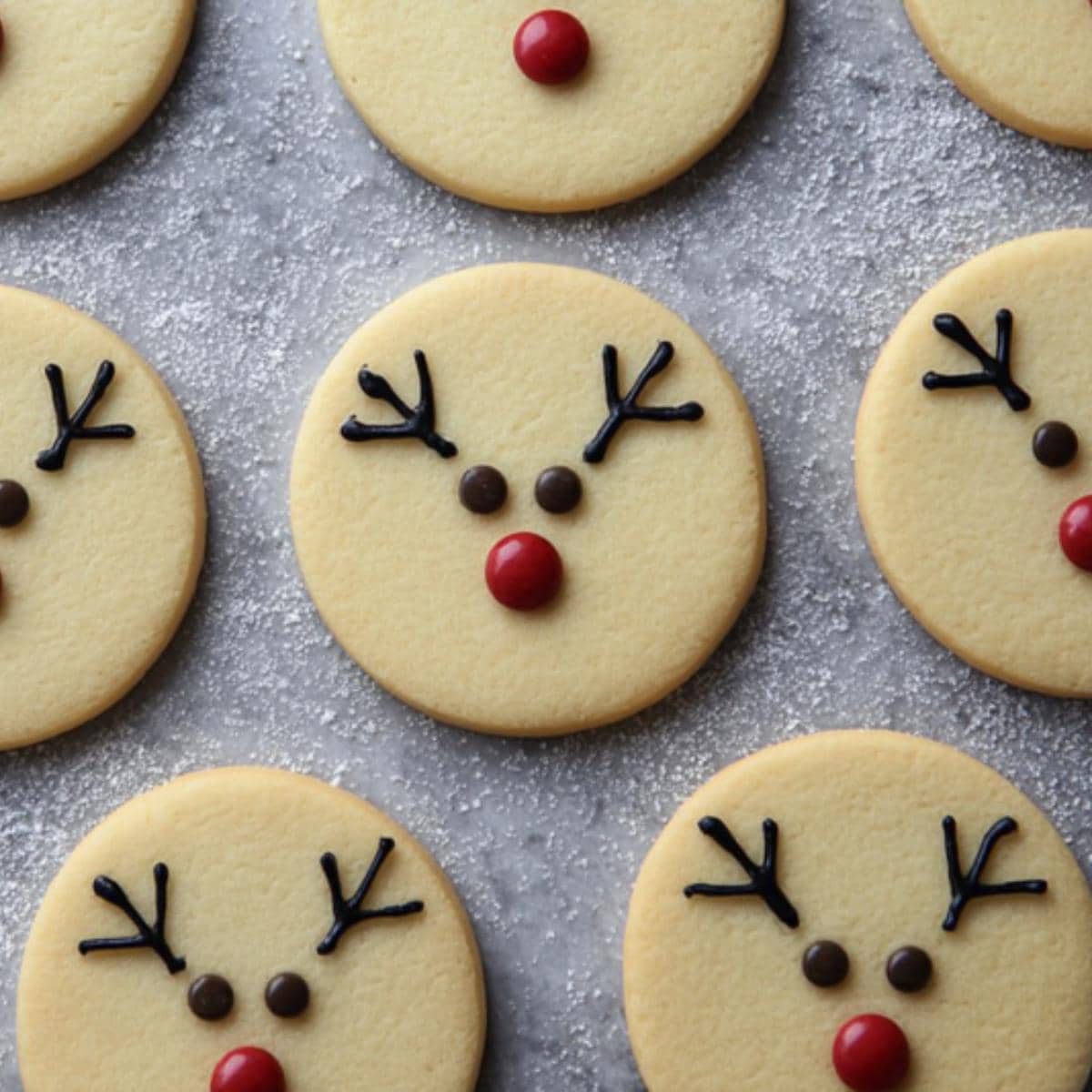 Easy Recipe for Red-nosed Reindeer Sugar Cookies | Digital Download ...