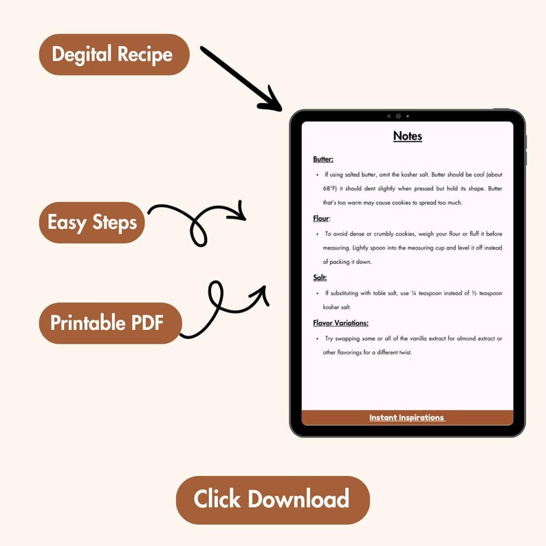 Whipped Shortbread Cookies Digital Recipe PDF | Easy Printable Recipe ...