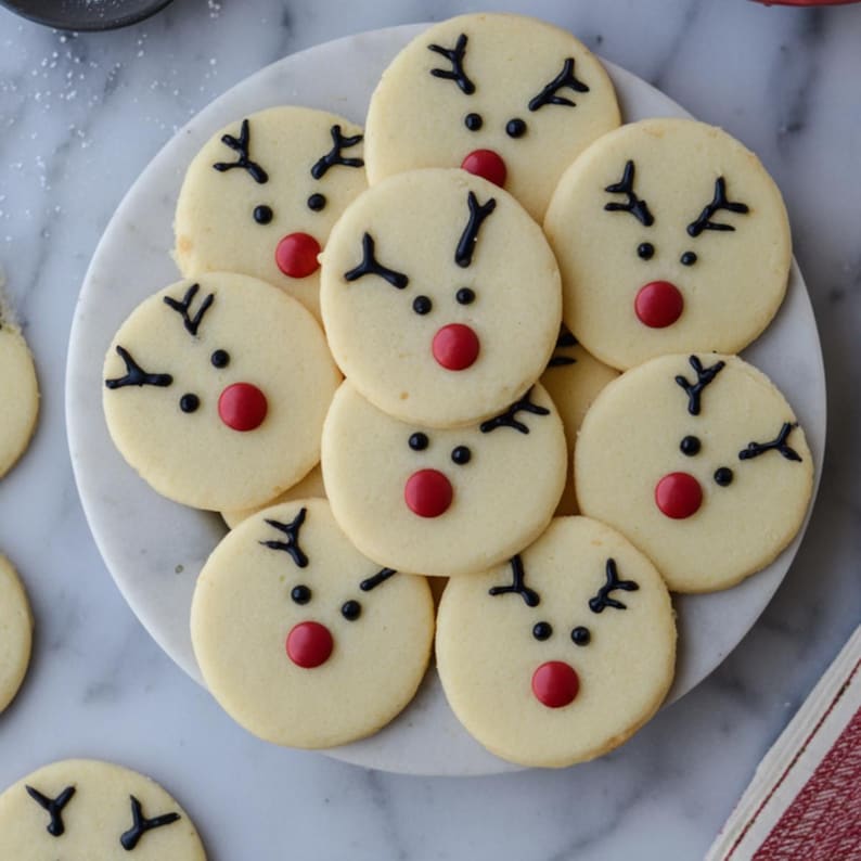 Easy Recipe for Red-nosed Reindeer Sugar Cookies | Digital Download ...