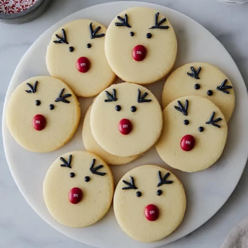 Easy Recipe for Red-nosed Reindeer Sugar Cookies | Digital Download ...