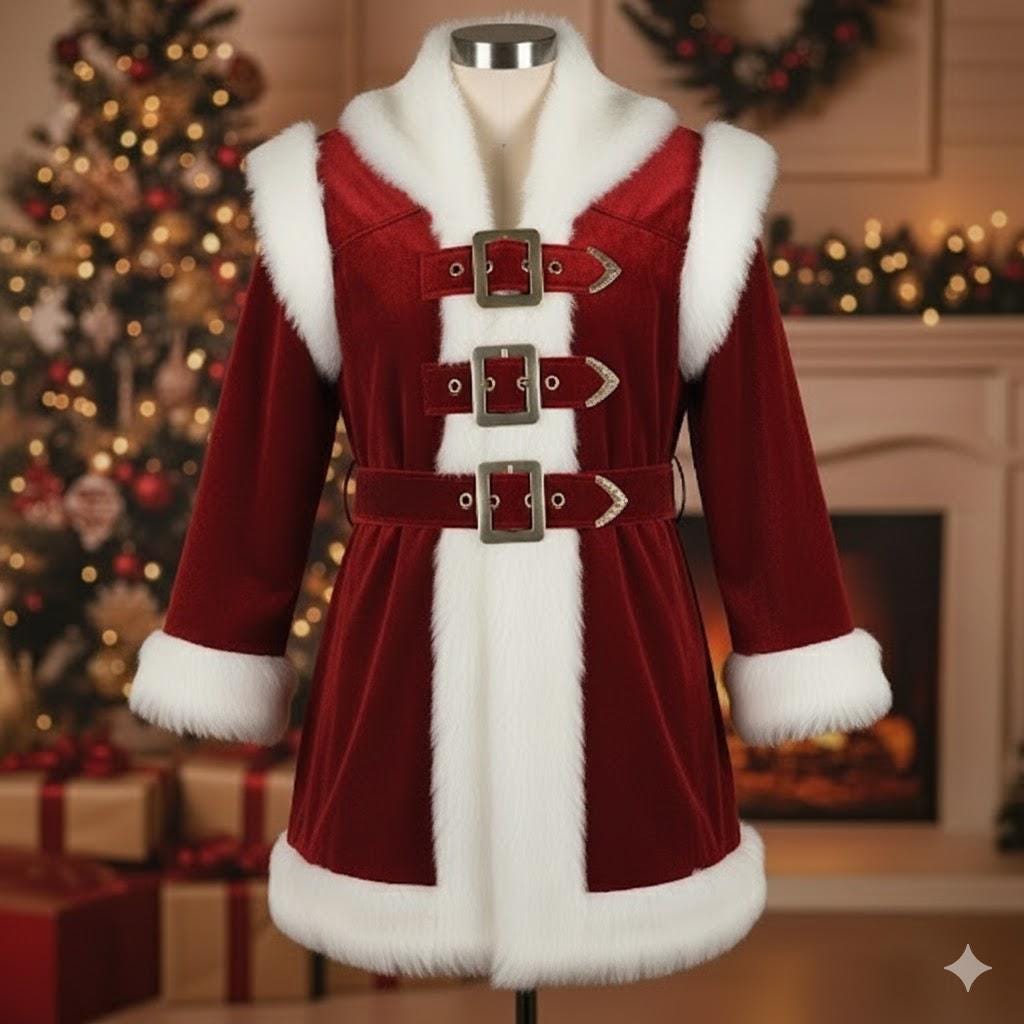 Mr. Santa Red Cape Gown Costume:men’s Velvet Santa Suit With Long Cloak ...