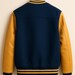 Navy Blue and Yellow Varsity Jacket – Classic Wool Letterman Bomber ...