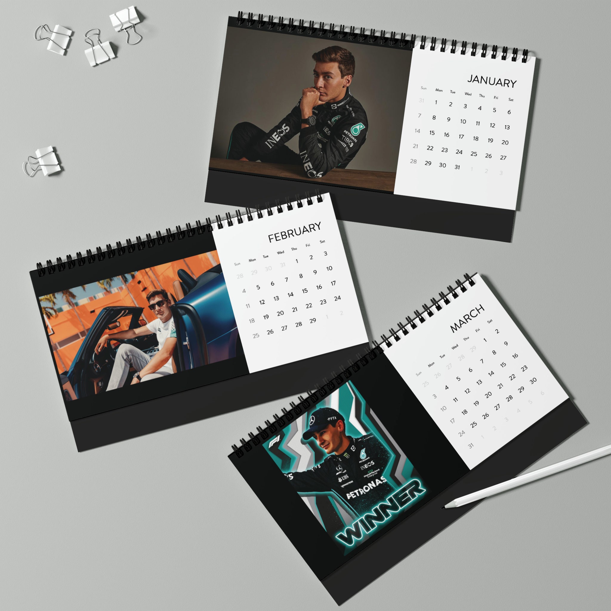 F1 Calendar George Russell Calendar Formula 1 Calendar, F1 Gifts - Etsy