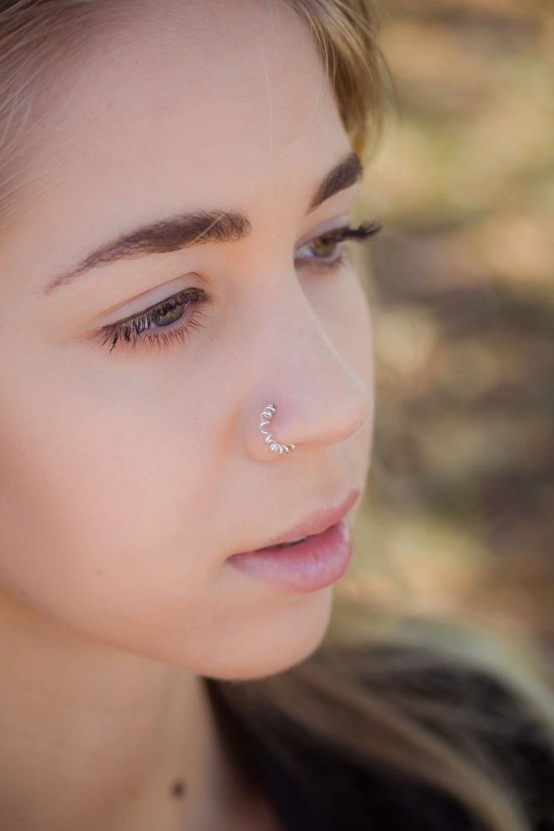 Sprial Nose Ring - Twisted Nose Ring - Faux Nose Ring - Fake Nose Ring ...