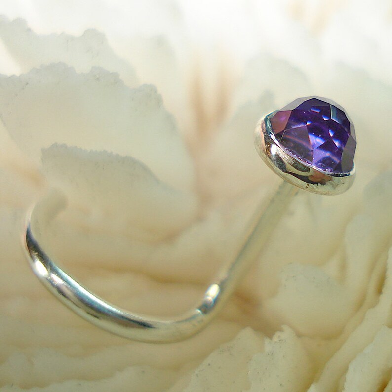 AMETHYST 3mm Nose Jewelry Nose Ring Nose Stud Nose Screw - Etsy