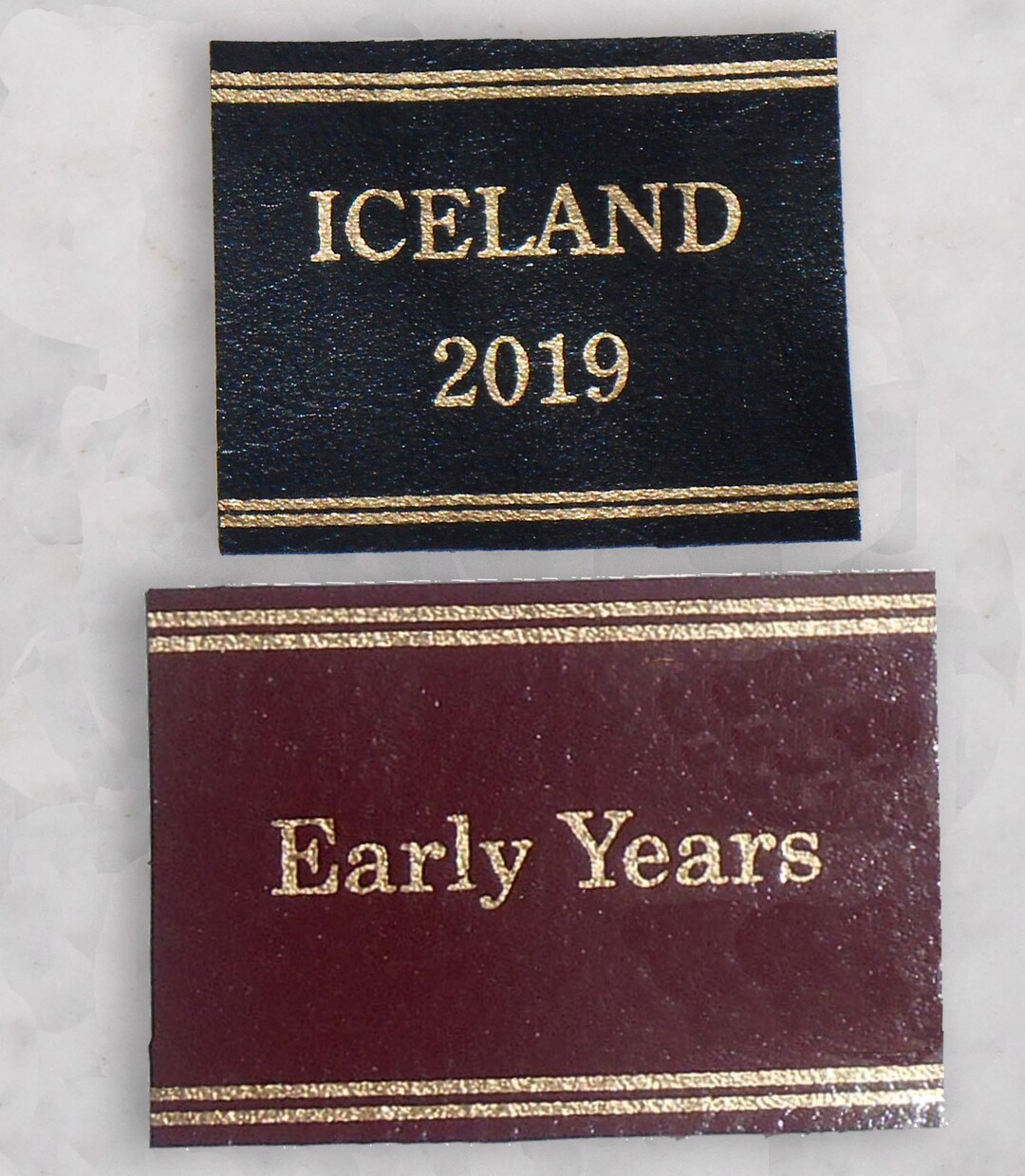 Book/album Leather Labels - Personalized in Gold or Silver/ Great for ...