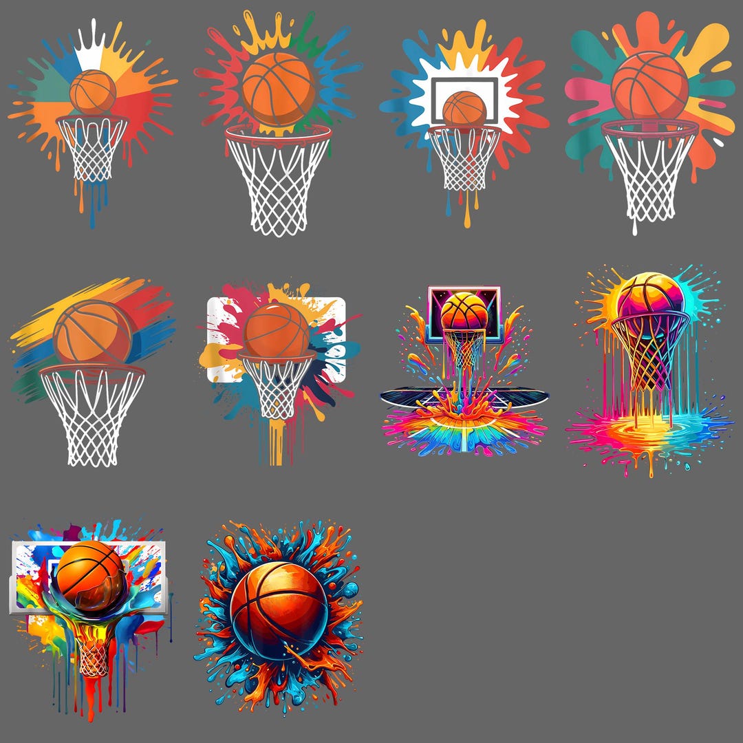 Colorful Basketball Hoop PNG – Drip Splash Abstract Art Clipart ...