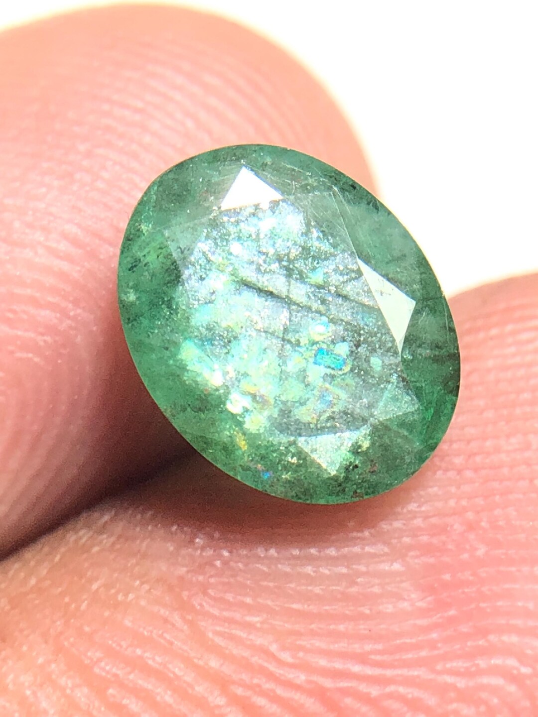 Natural Emerald Rainbow Fire With Schiller Sunstone, 2.5 Carats Loose ...