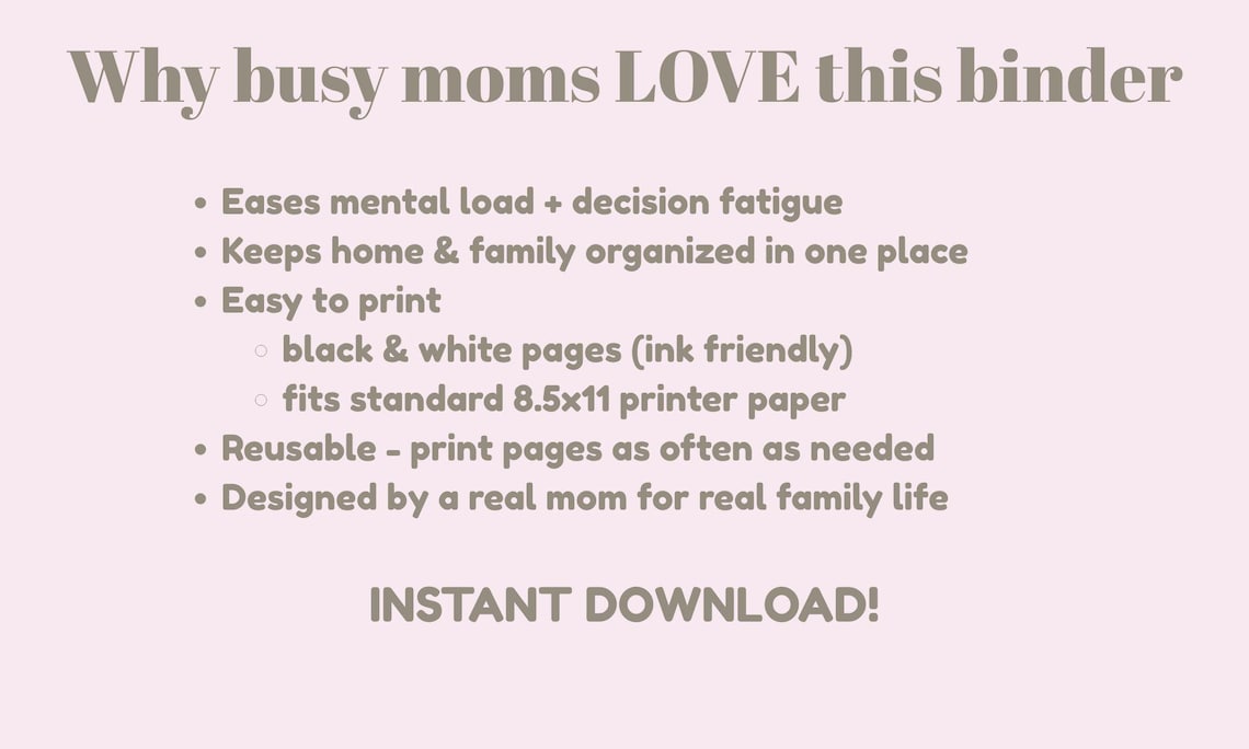 Ultimate Mom Binder | Printable Home Management Binder - Etsy