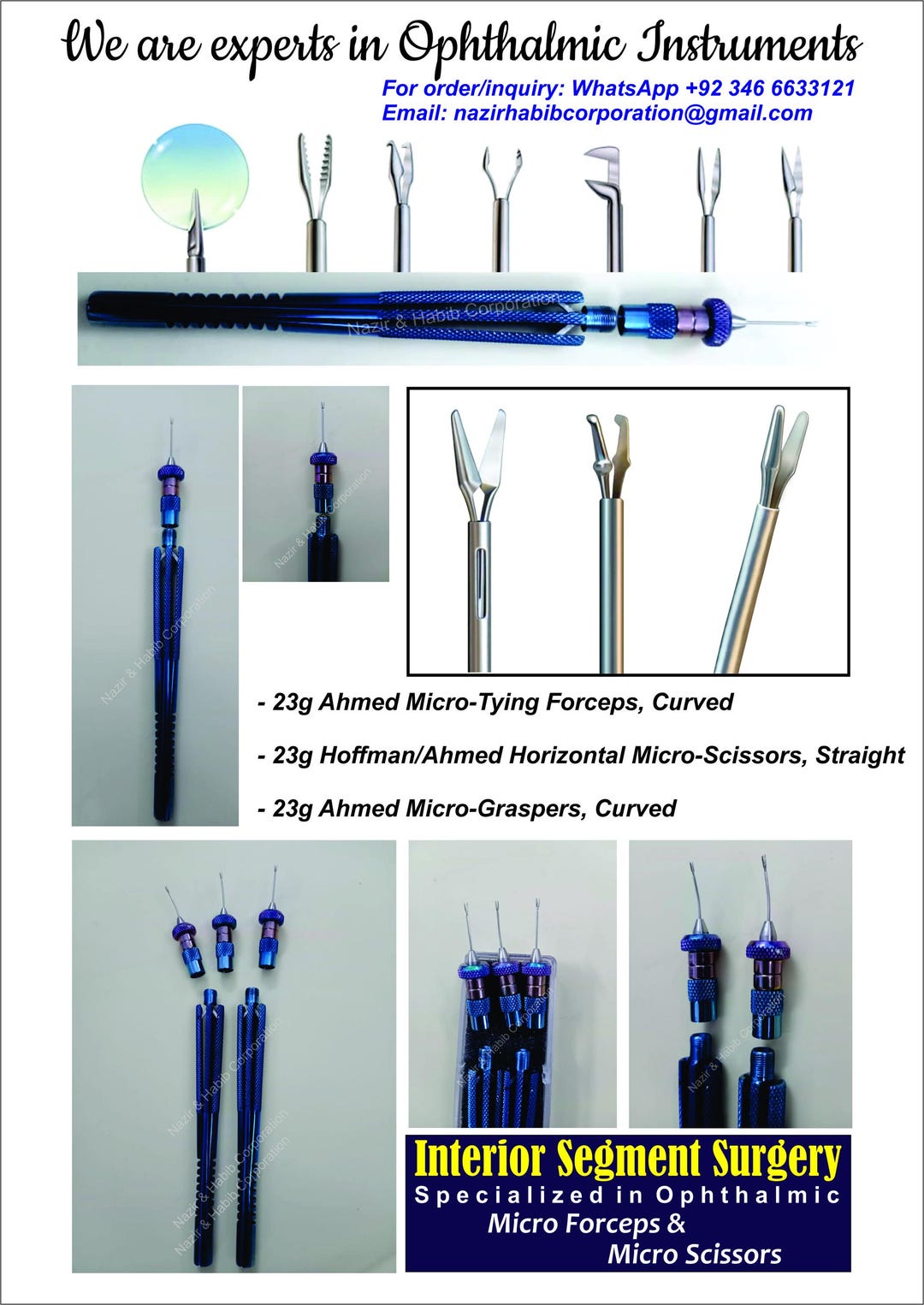 Vitreo-retinal and Anterior Segments Titanium Micro Forceps and ...