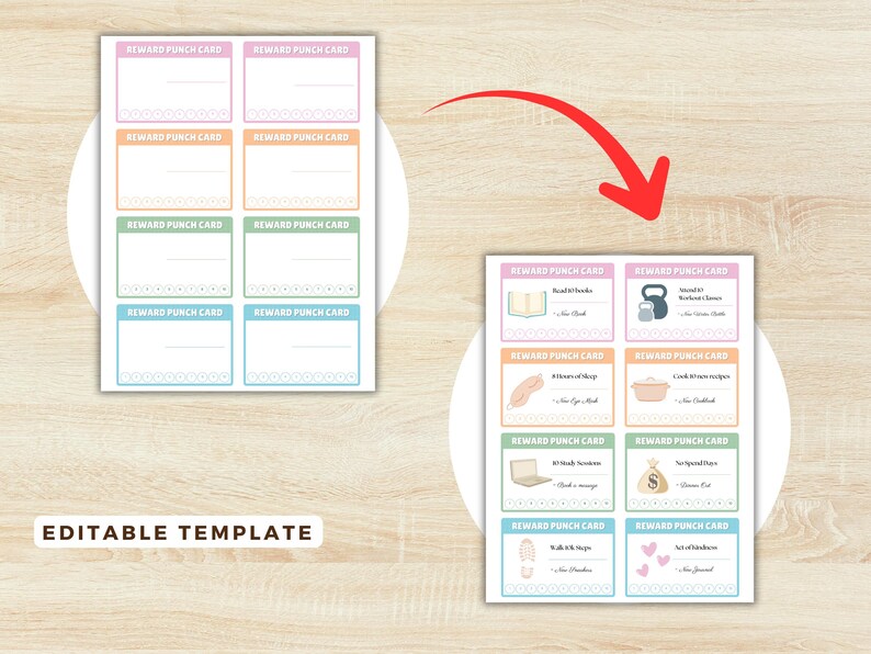 2026 Goal Punch Cards, Editable Template, Habit Tracker Cards, Loyalty ...