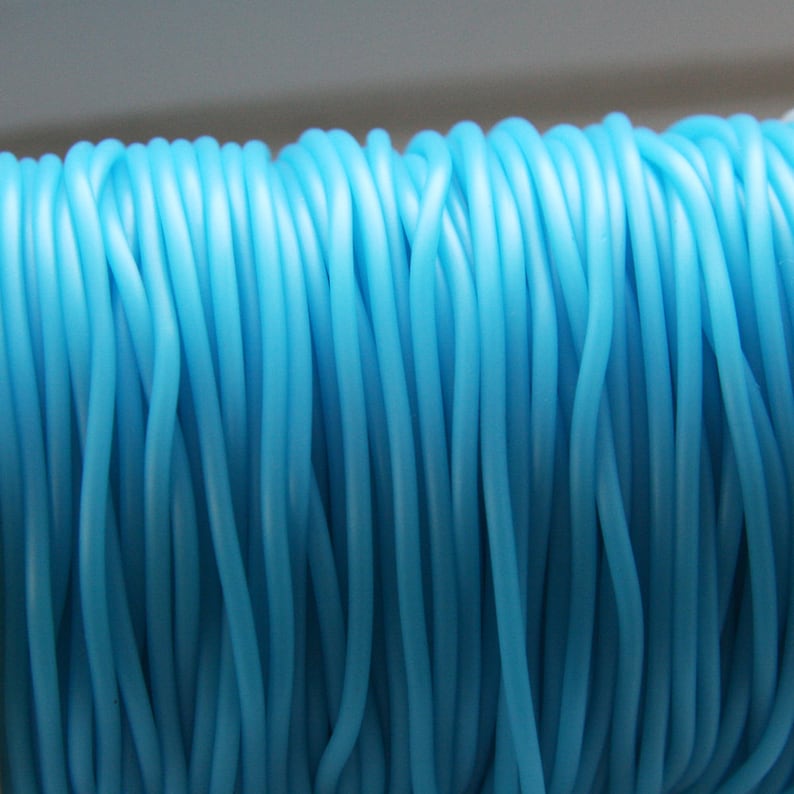 Rubber Cord 2mm Blue Aqua Blue Hollow Rubber Tubing Rubber - Etsy Norway