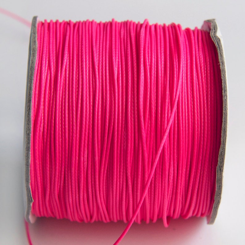 Neon Pink Macrame Cord Waxed Cord Polyester Thread 0.8mm 10m 11yards S ...