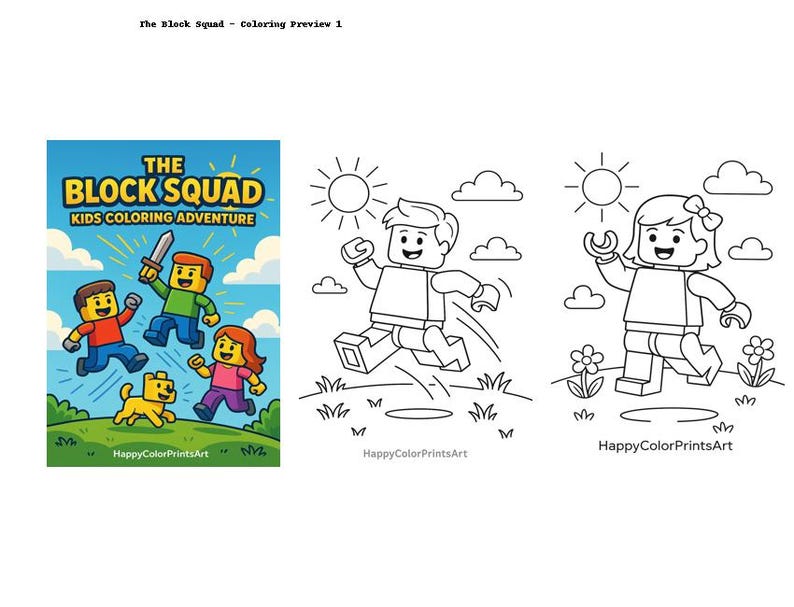 Block Squad Coloring Book (PDF) - Etsy