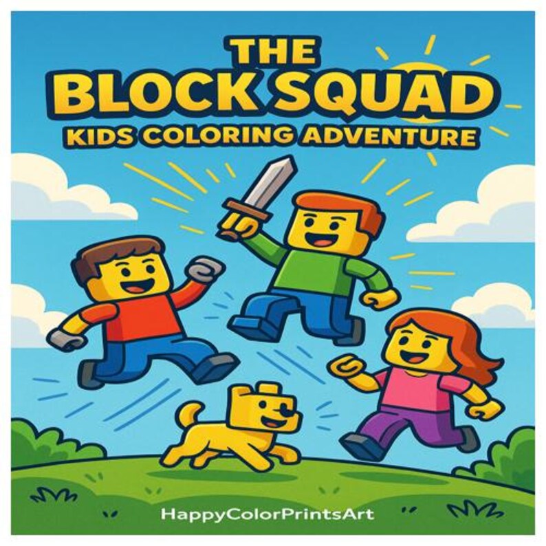 Block Squad Coloring Book (PDF) - Etsy