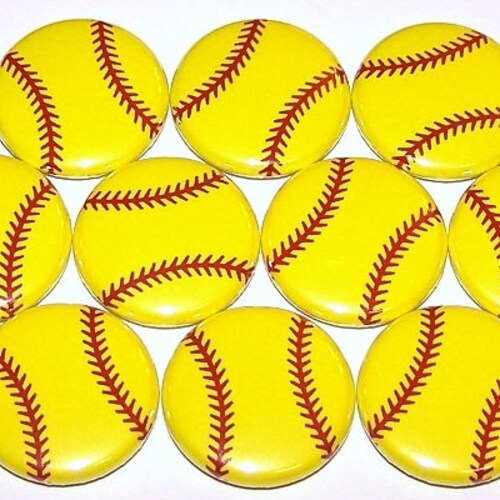 Softball Balls Pins 10 Pack Softball Party Favors 1 - Etsy