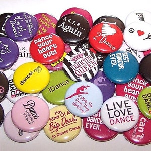 Dance Pins (10 Pack), Dancer Pinback Buttons, 1" or 1.5" or 2.25" Pin ...