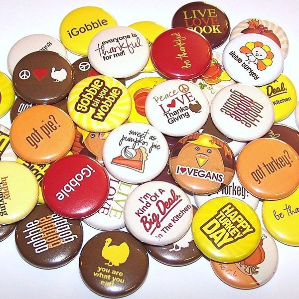 Thanksgiving Buttons - Etsy