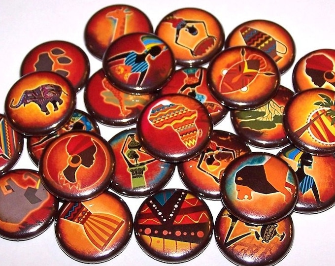 Africa Theme Pins 10 Pack African Buttons 1 or - Etsy