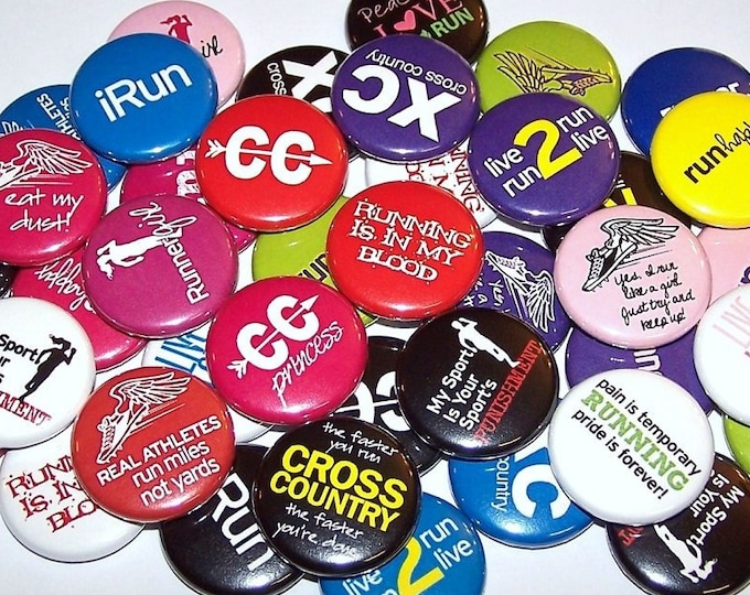 Cross Country Runner Pins 10 Pack 1 or 1.5 or | Etsy