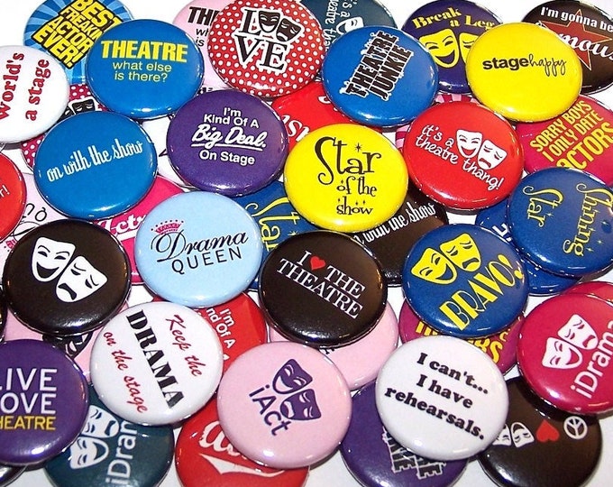 Drama Acting Theatre Pins 10 Pack 1 or 1.5 or | Etsy