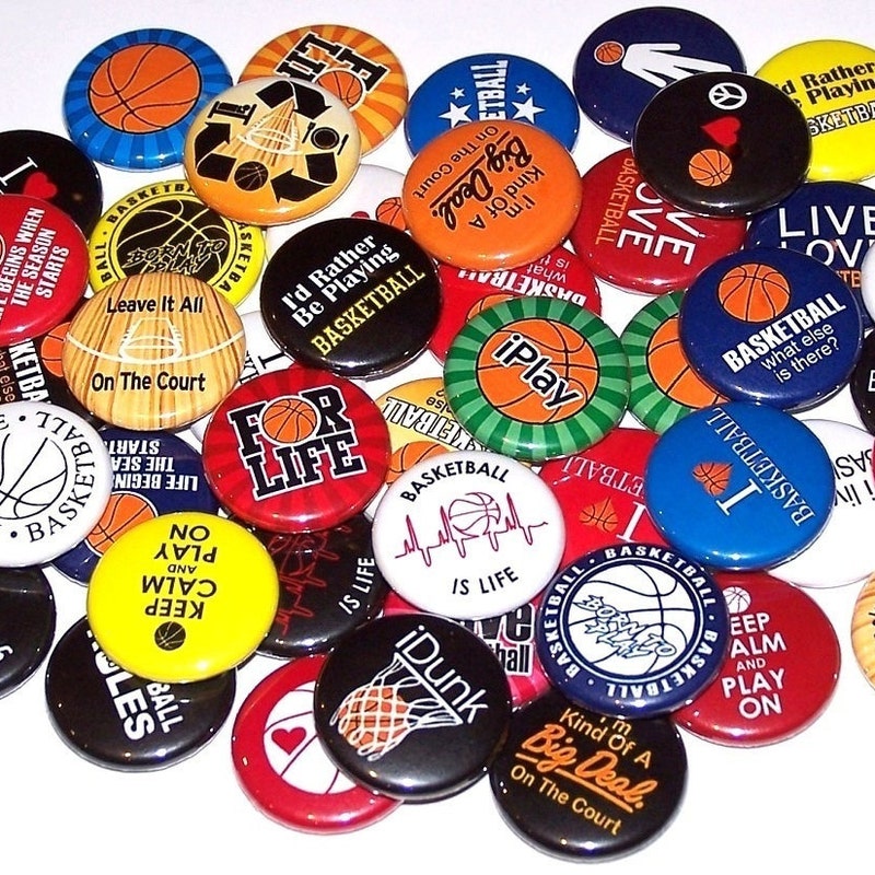 Basketball Buttons - Etsy