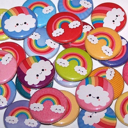 Happy Rainbow Pins 10 Pack Rainbows Party Favors 1 | Etsy