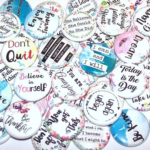 Motivational Quotes Pins 10 Pack Inspirational Phrases - Etsy