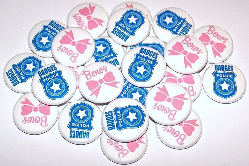 Badges or Bows Gender Reveal Party 20 Pack Buttons Blue - Etsy