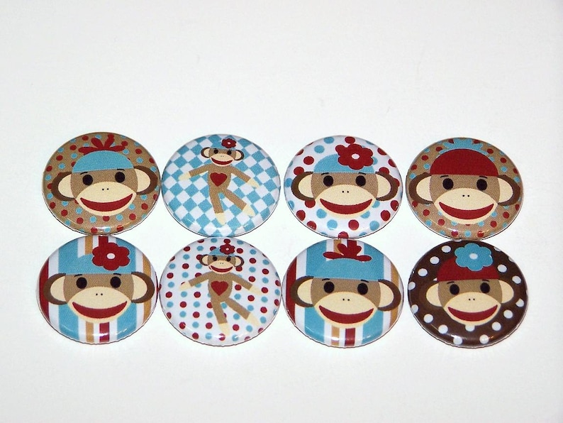 Sock Monkey 1 Inch Pin Back Buttons 1" Pins or Magnets - Etsy