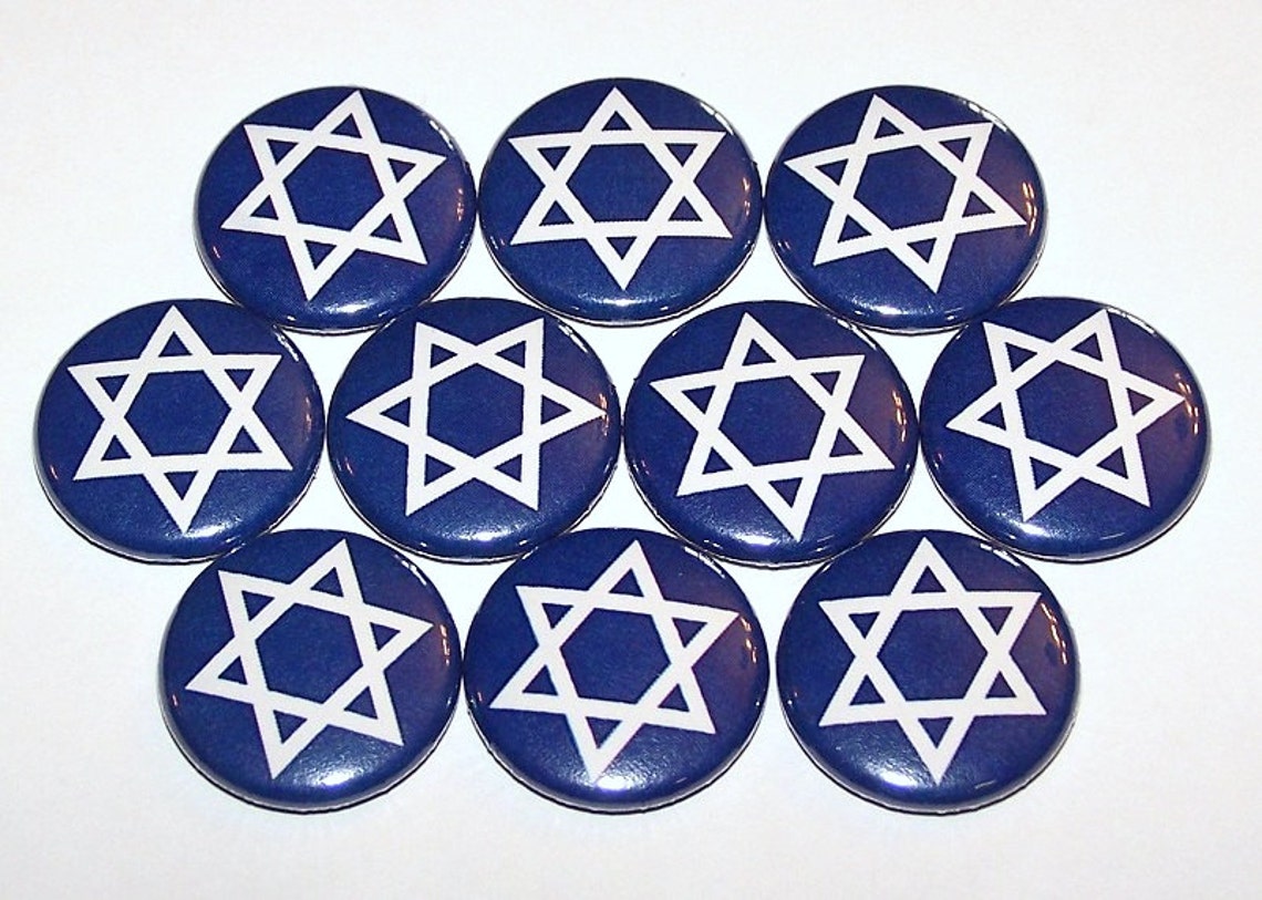 Star of David Pins 10 Pack Blue & White Hanukkah Pinback - Etsy