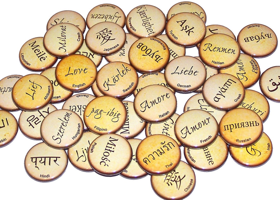 Love Language Pins (10 Pack), Speak With Love Party Favors, 1" or 1.5 ...