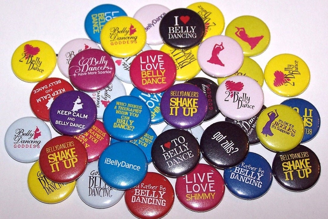 Belly Dancing Belly Dancer Set of 10 Buttons 1" or 1.5" Pin Back ...