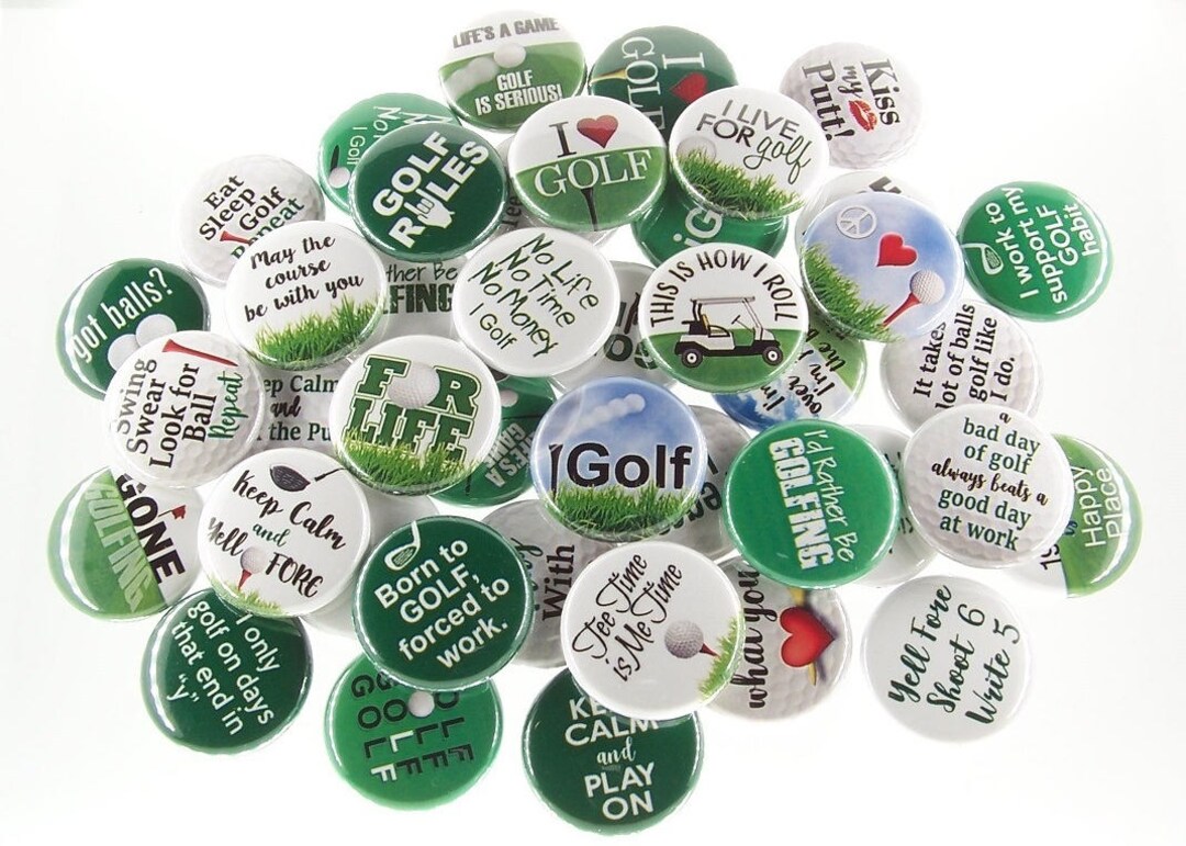 Golfer Pins (10 Pack), Golfing Party Favors, 1" or 1.5" or 2.25 ...