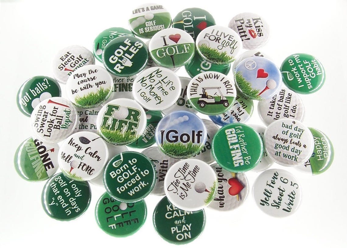 Golfer Pins (10 Pack), Golfing Party Favors, 1" or 1.5" or 2.25 ...