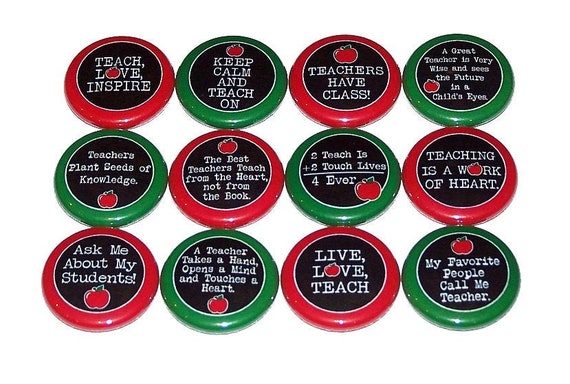 Teaching Quotes Pins 12 Pack Teacher Buttons 1 or | Etsy