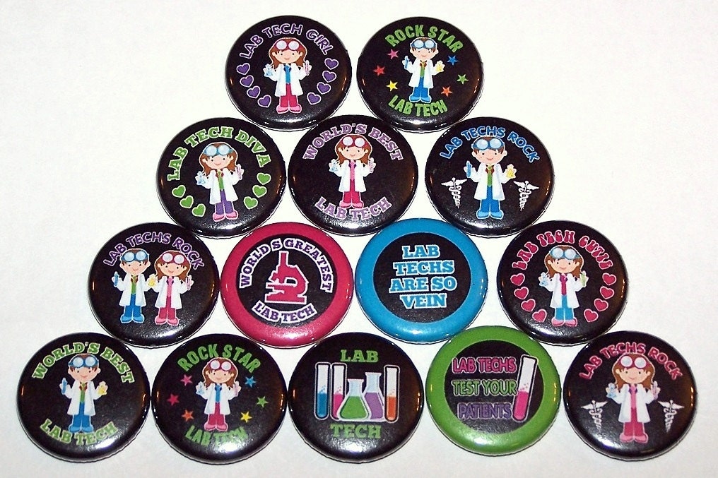 Lab Tech Pins 14 Pack Technician Technologist 1 or | Etsy
