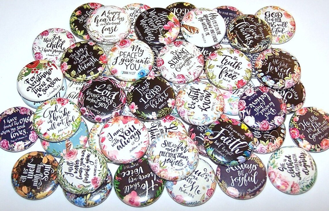 Floral Bible Verses Pins 10 Pack Religious Bible Quotes - Etsy