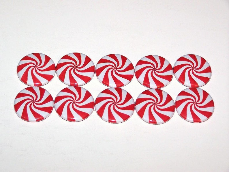 Peppermint Candy Pins 10 Pack Red & White Peppermint - Etsy