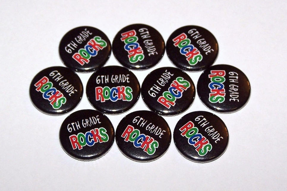 6th Grade Rocks Pins 10 Pack Pinback Buttons Party Favors - Etsy