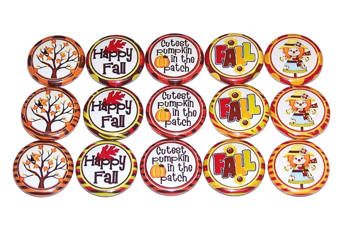 Happy Fall Set of 15 Buttons Party Favors 1 Inch Pinback | Etsy