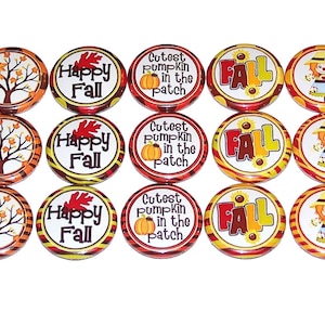 Happy Fall Set of 15 Buttons Party Favors 1 Inch Pinback Buttons 1 ...
