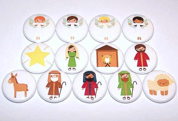 Christmas Nativity Set of Pins 13 Pack 1 or 1.5 | Etsy