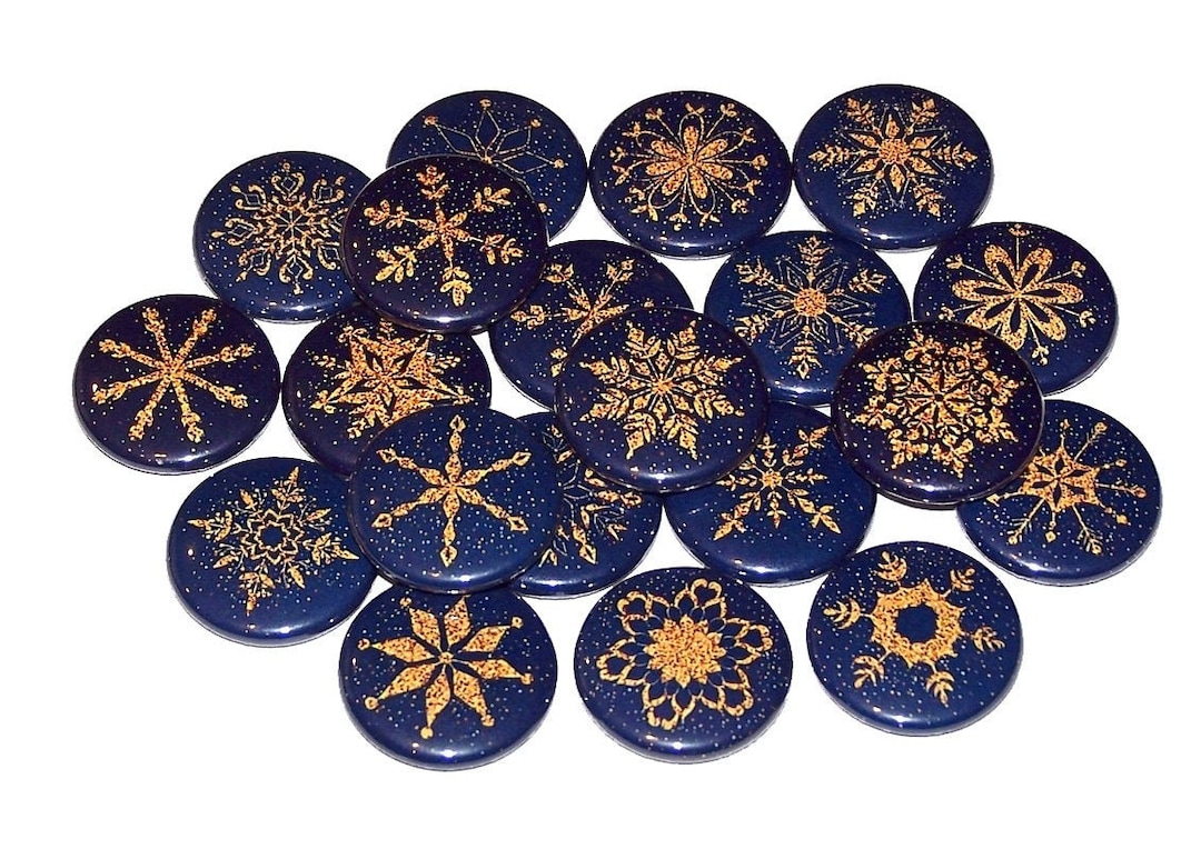 Winter Night Snowflake Pins (10 Pack), Snow Flake Party Favors, 1" or 1 ...