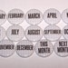 Months of the Year (14 Pack) Pin Back Buttons, 12 Calendar Month Pins ...